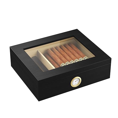 Mojgar Handmade Wooden Cigar Humidor Desktop,20-30 Counts Capacity ...