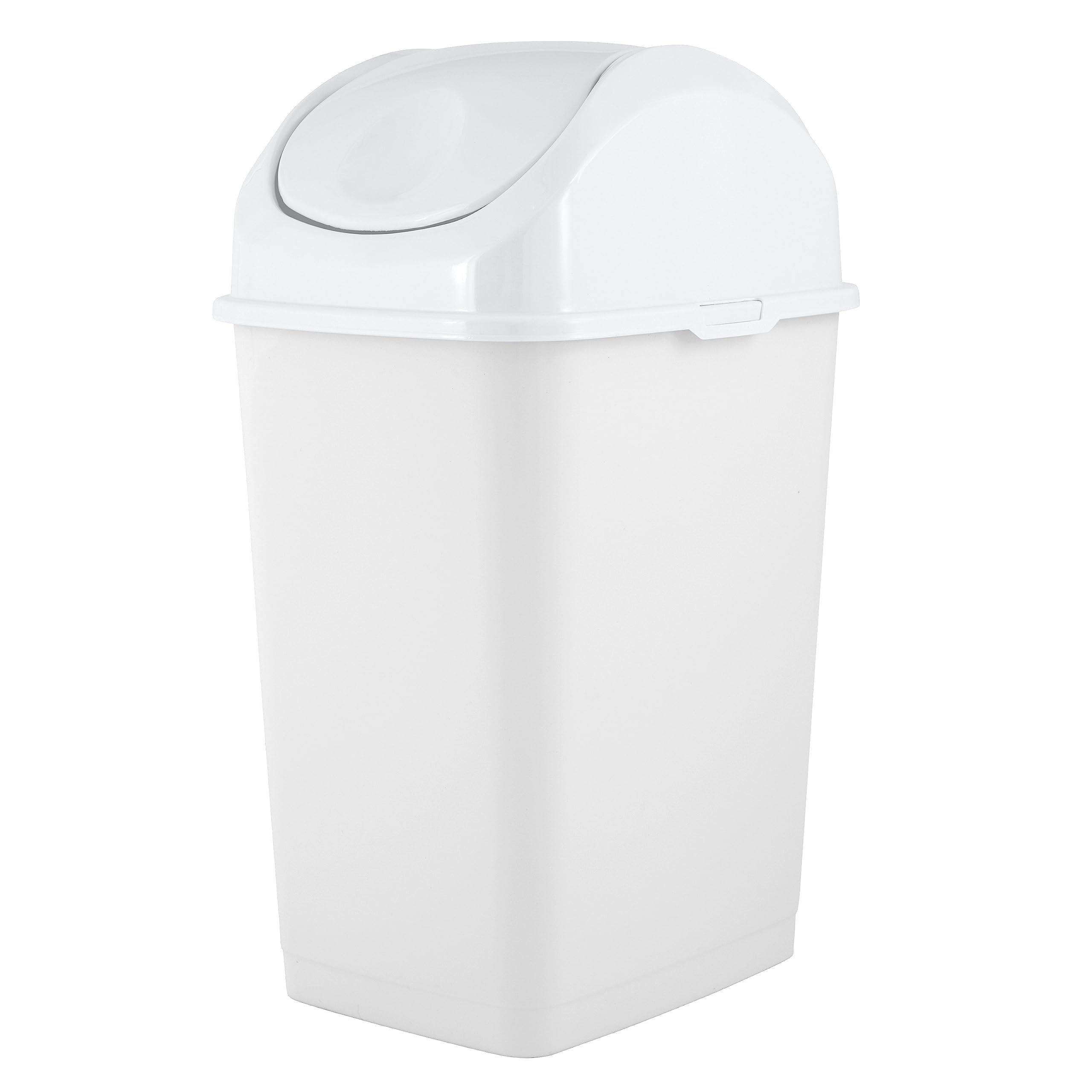 Superio Small 2.5 Gallon Plastic Trash Can with Swing Top Lid, Compact ...