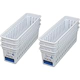 Amazon.com - Slim Plastic Storage Trays Baskets in White- Set of 3 ...