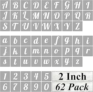 Amazon.com : 2 Inch Alphabet Letter Stencils for Painting - 62 Pack ...