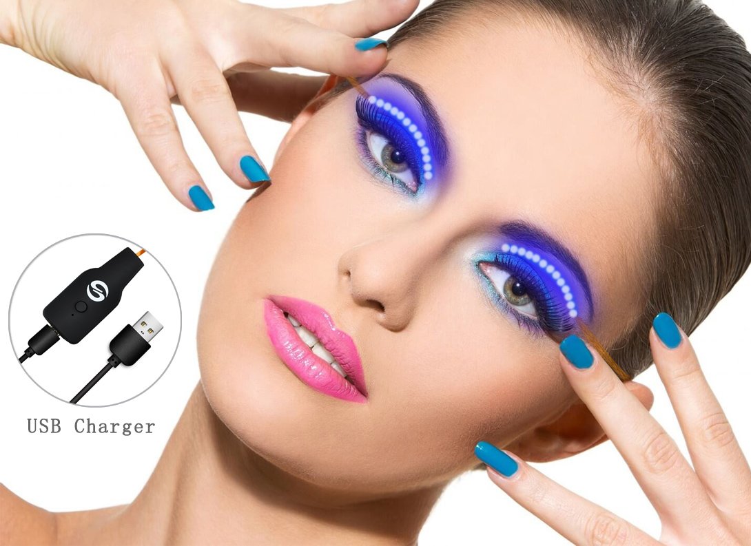 LED Eyelashes, UtechSmart Waterproof Rechargeable Interactive Shining ...
