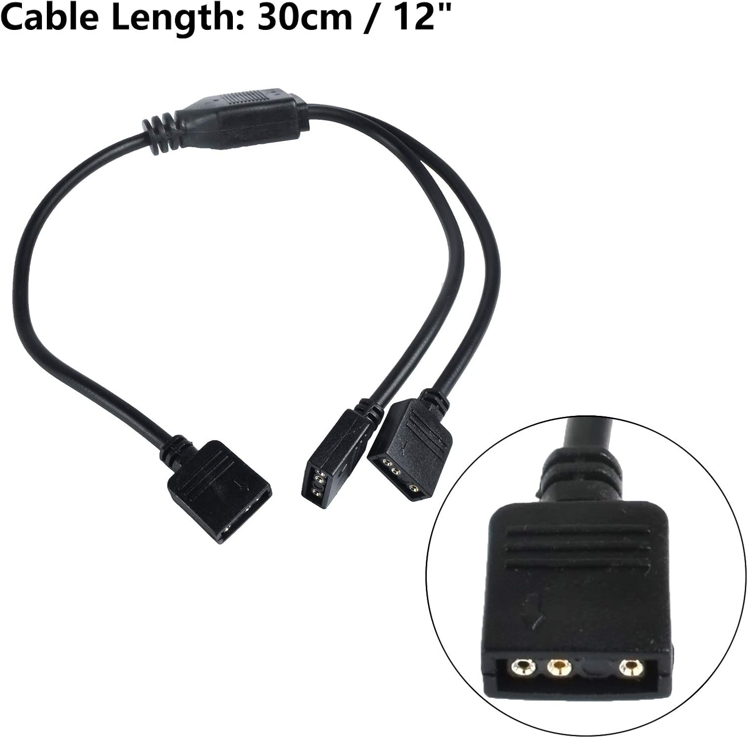 3 Pin LED Splitter Cable RGB LED Strip Connector Y Splitter 2 Way ...