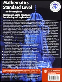 Mathematics for the IB Diploma Standard Level with CD-ROM: Paul Fannon ...