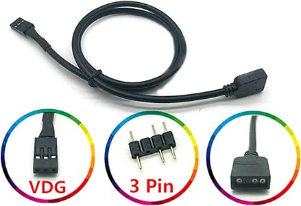 Amazon.com: LICHIFIT 5V 3PIN RGB VDG Conversion Line Cable Connector ...