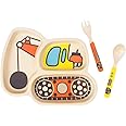 Amazon.com: Kid Plate Set Bamboo Toddler Plates Dinnerware Dinner Dish ...