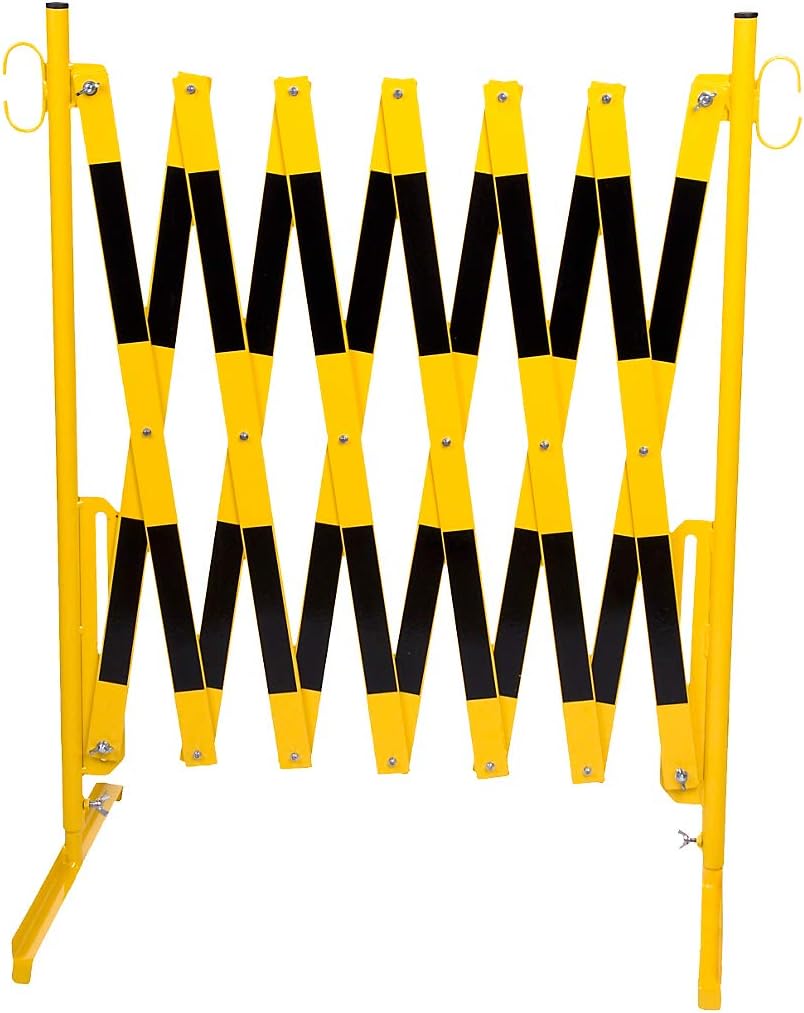Scherengitter - mit Standfüßen - gelb / schwarz, Länge max. 4000 mm ...