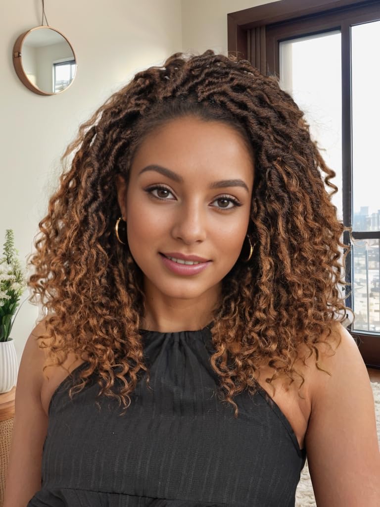 New Goddess Locs Crochet Hair 8 Packs 14" Ombre River Locs Crochet Hair ...