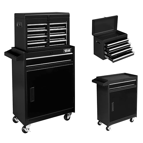 TUFFIOM 5-Drawer Rolling Tool Chest, Tool Storage Cabinet w/Drawers ...