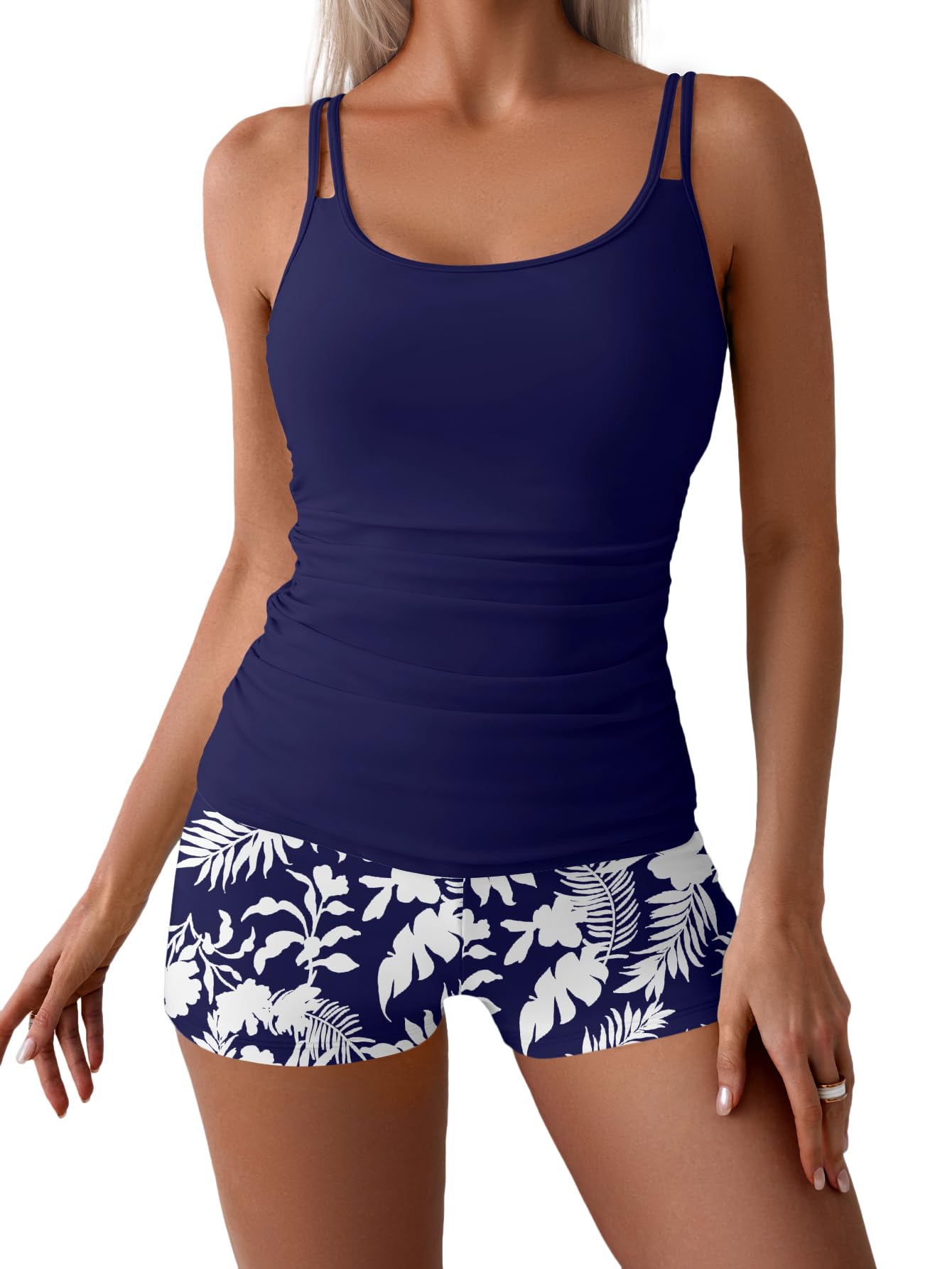 Eomenie Women's Swimsuit Tankini Set Modest Tummy Control Slimming ...