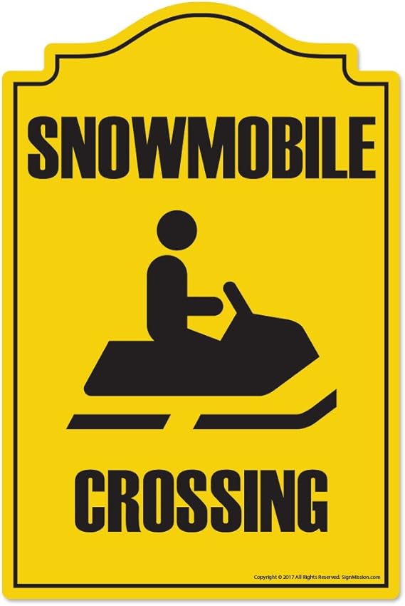 Amazon.com: SignMission Snowmobile Crossing Novelty Sign | Indoor ...