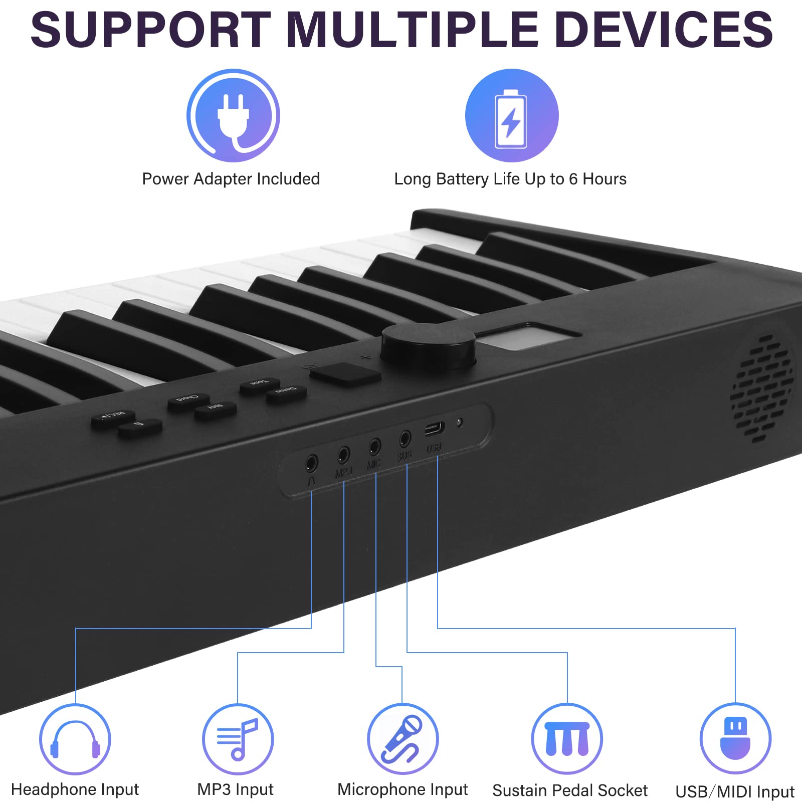 Mua Folding Piano Keyboard,Kmise Electric Keyboard 88 Keys Semi-Weighted Digital Foldable with ...