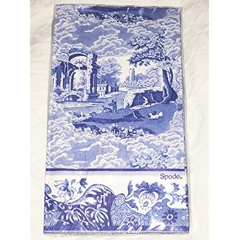 Amazon.com: Spode Blue Italian Guest Dinner Napkins 16 count 3-Ply ...