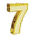 Gold Foil Number 7 Pinata for 7th Birthday Party Decorations ...