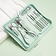 Amazon.com : 12-Piece Nail Care Kit, Mint Green Leather Travel Case ...