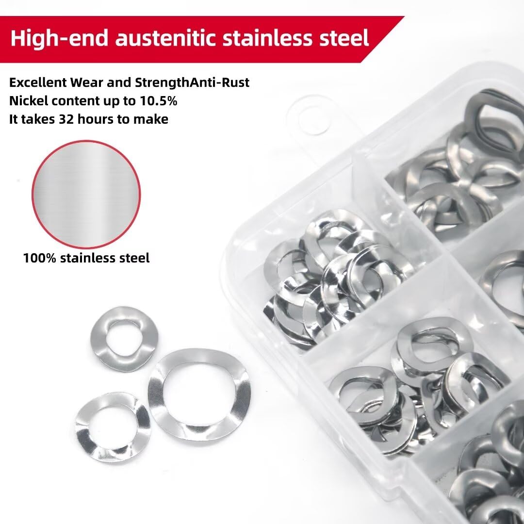 Mua 350PCS Spring Wave Washer Gasket Assortment Kit, M3 M4 M5 M6 M8 M10 ...