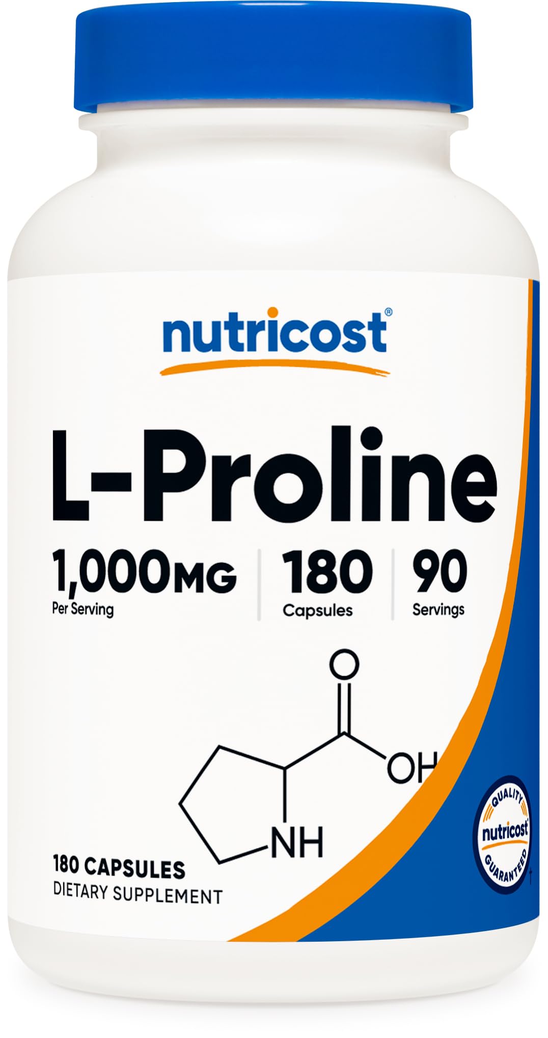 Nutricost L-Proline 1000mg, 180 Capsules (90 Servings) - 500mg Per Cap ...