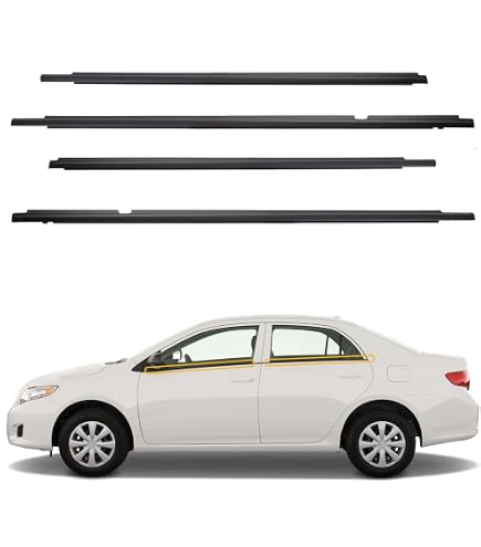 Wind Noise Reduction Seals 4 Pcs Car Window Weather Stripping For ...