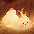 ANGTUO Bunny Night Light, Big Face Rabbit, Dimmable & Rechargeable ...