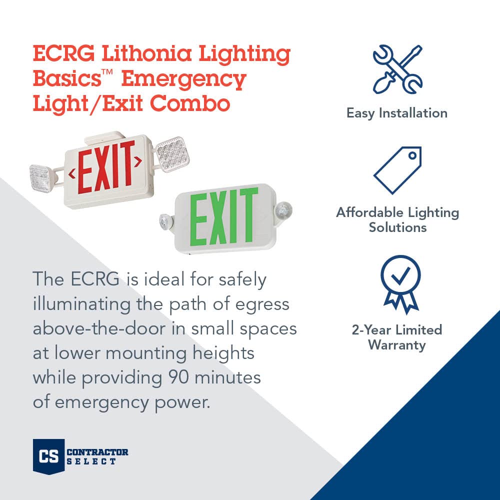 Mua Lithonia Lighting ECRG HO RD M6 LED Emergency Light/Exit Combo, Red ...