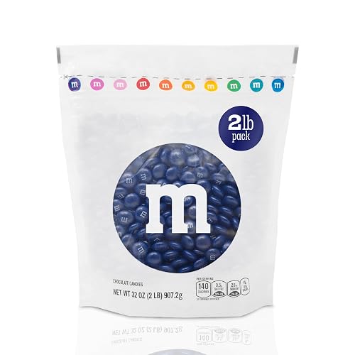 M&M’S WORLD Dark Blue Milk Chocolate Candy Bulk, 2lbs of M&M'S in ...