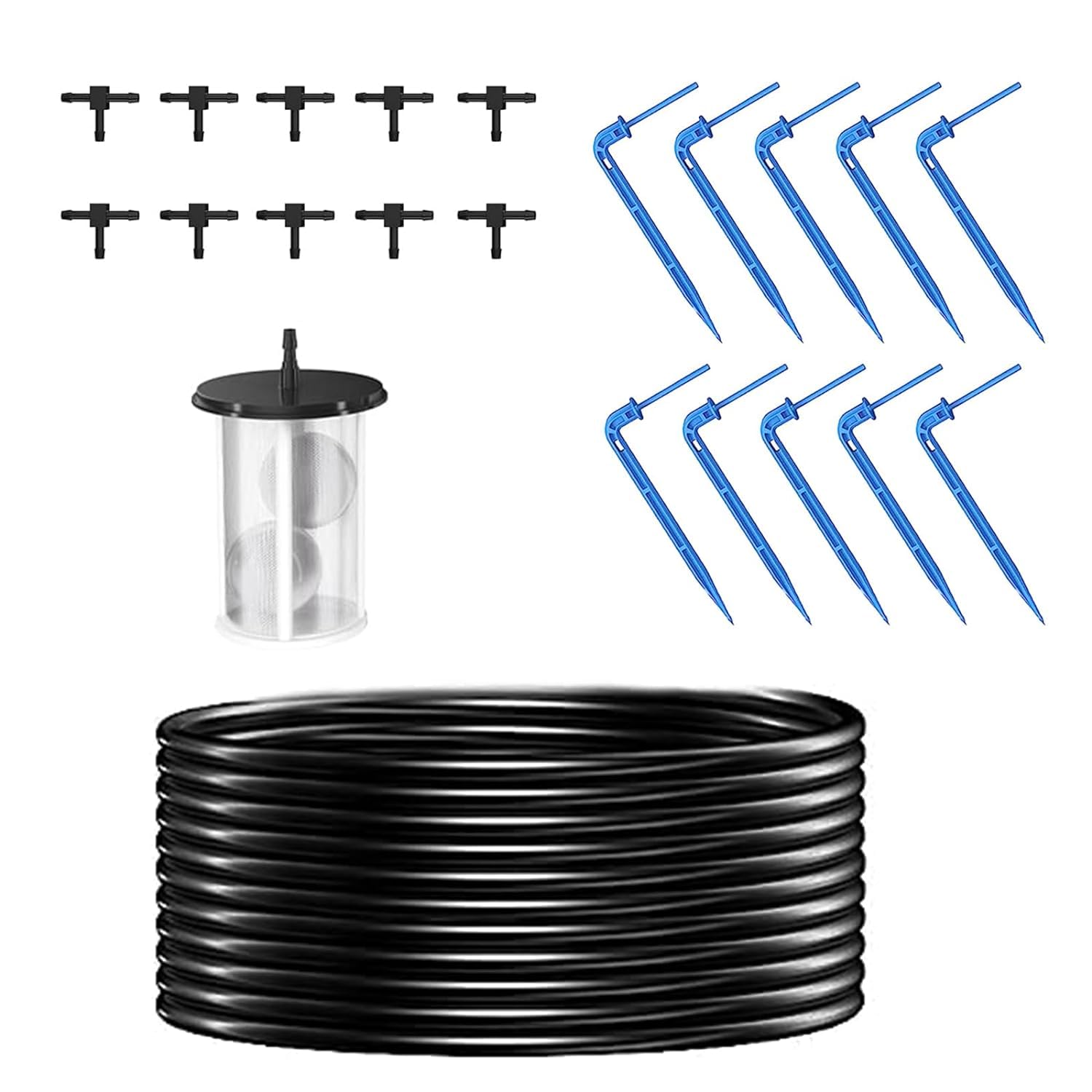 YISUIPU Solar Drip Irrigation Kit Accessories, 32.8FT Tubing, Drip ...