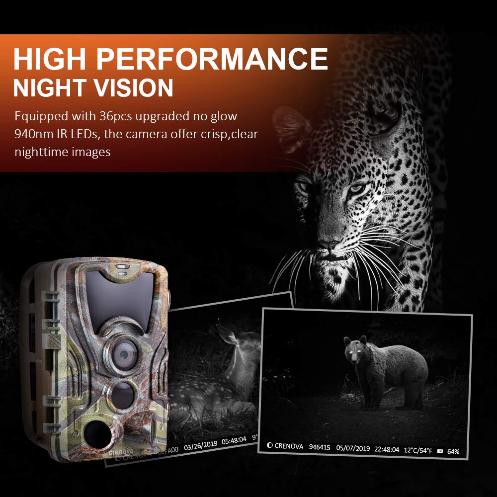 crenova 20MP Wildlife Hunting Trail Camera with 32GB SD Card Included ...