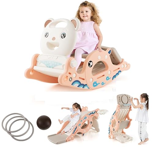 Costzon 4 in 1 Toddler Slide Rocking Toy, Slide for Kids with ...