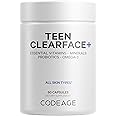 Amazon.com: Codeage Teen Clearface Adolescent Face, Skin & Pimples, Vitamins A, C, D3, E ...