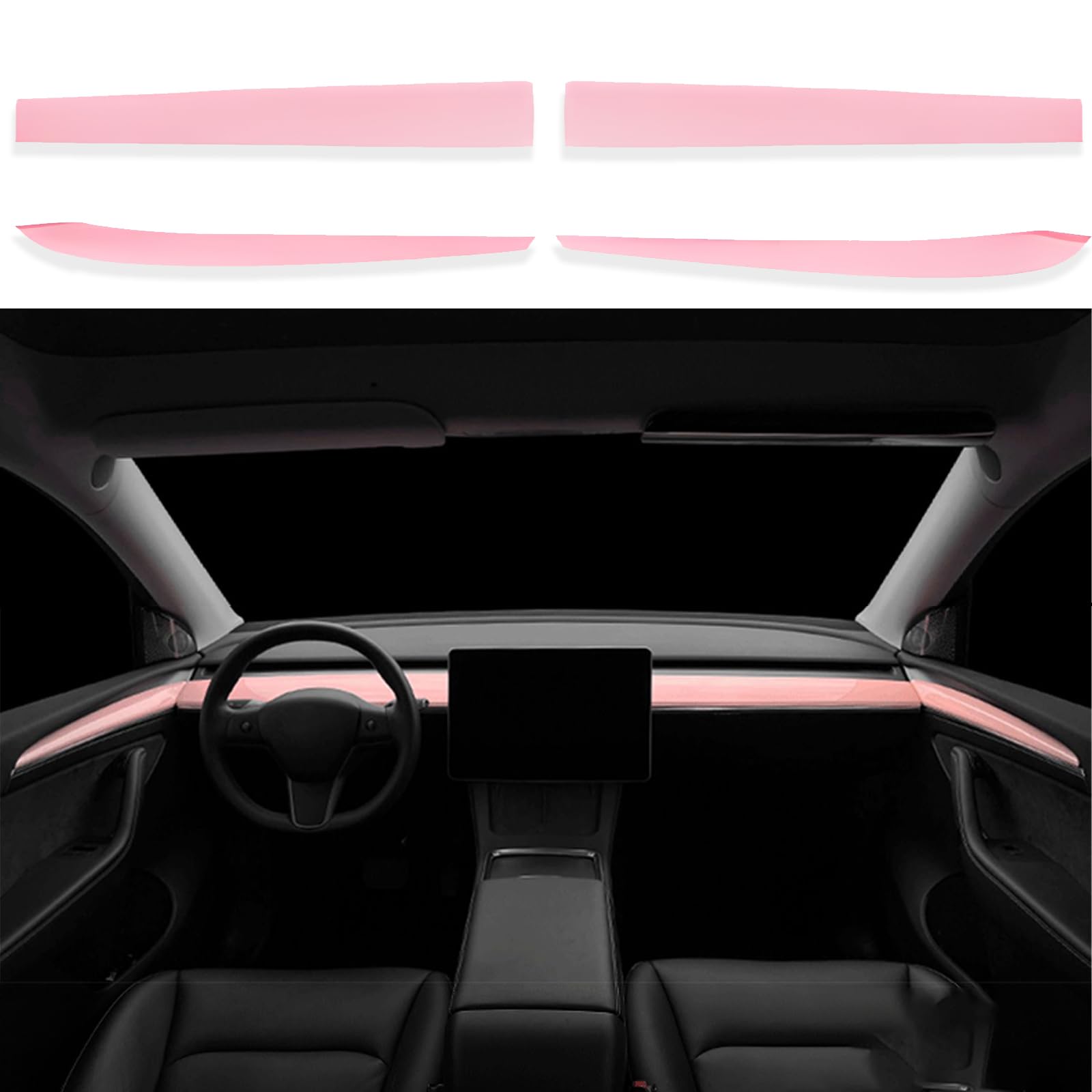 YJMOTOR Dashboard Cover Wrap and Front Door Inner Armrest Panel Cover ...