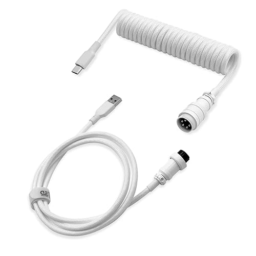 Tilted Nation Coiled USB C Cable for Mechanical Keyboard - Flexible but ...