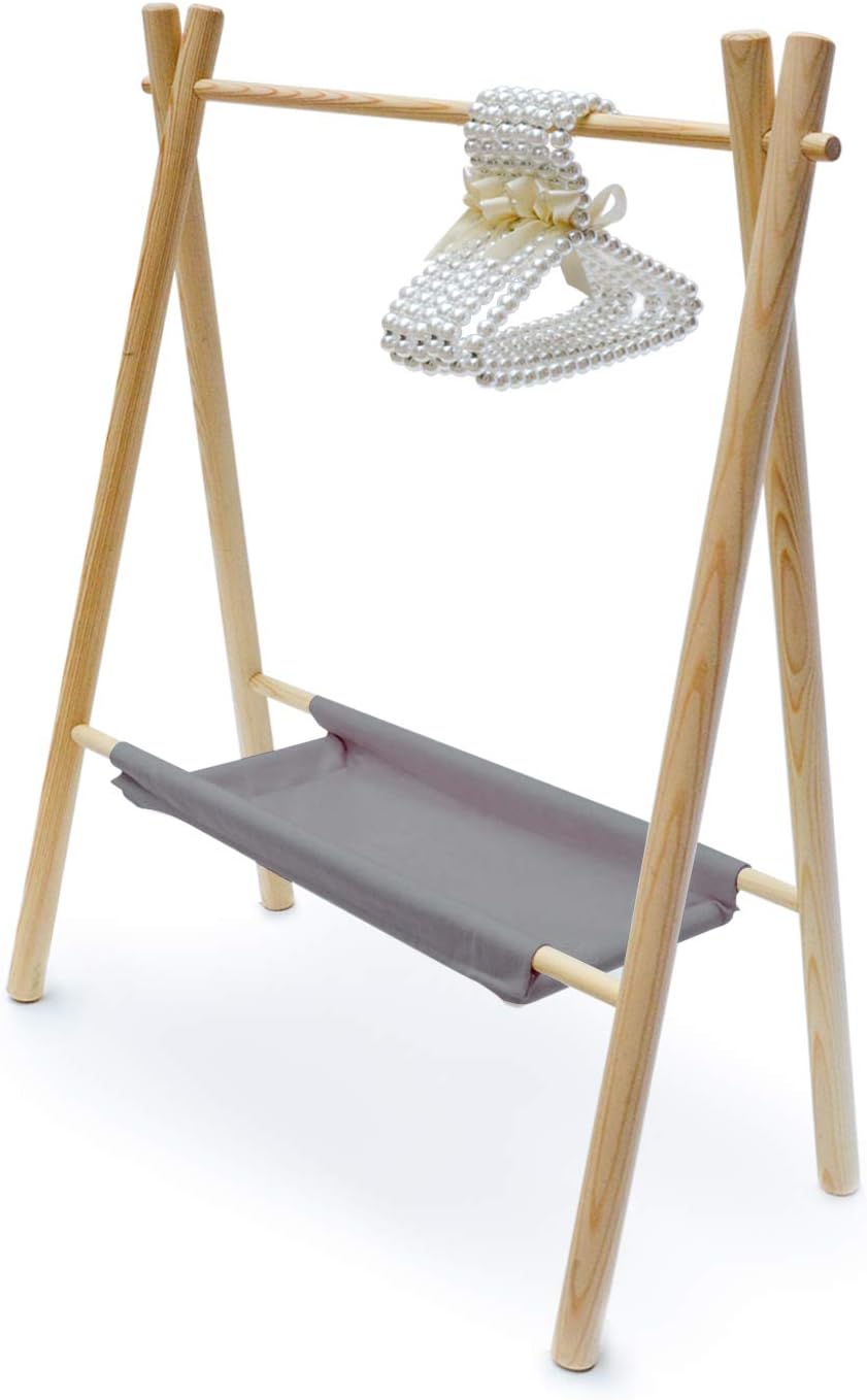 aleawol Dog Clothes Rack Pets Garment Racks Wooden Pet Clothes Drying ...