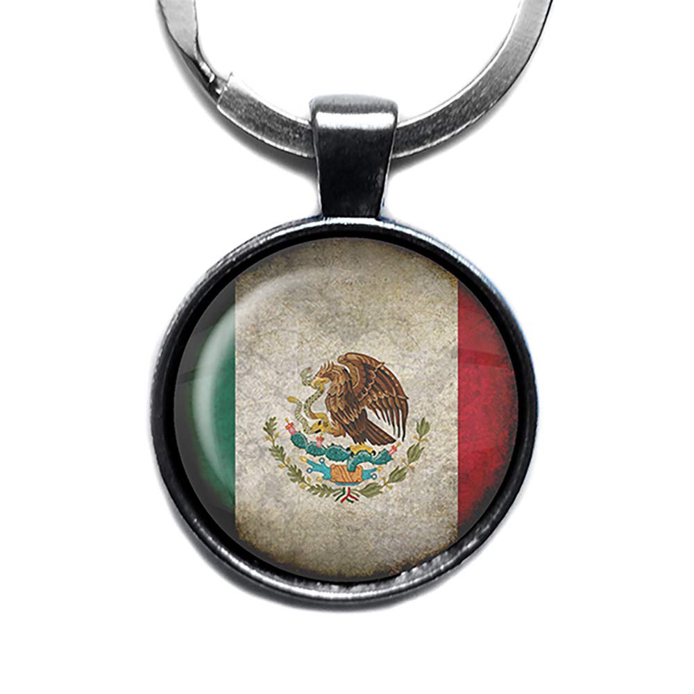 Amazon.com: Mexico Mexican Flag Silver Keychain Keyring: Handmade