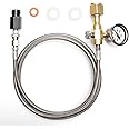 Amazon.com: YUXIVCNE Upgraded Soda CO2 Cylinder Refill Adapter Hose Kit with Big Pressure Gauge ...