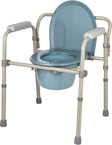 VONOYA Lightweight Foldable Bedside Commode w Removable Bed Pan ...