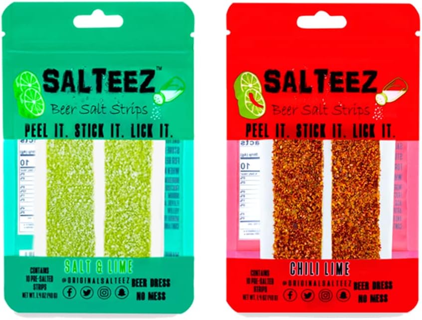Salteez Beer Salt Strips: Real Salt & Lime Flavor Strips That Stick to ...