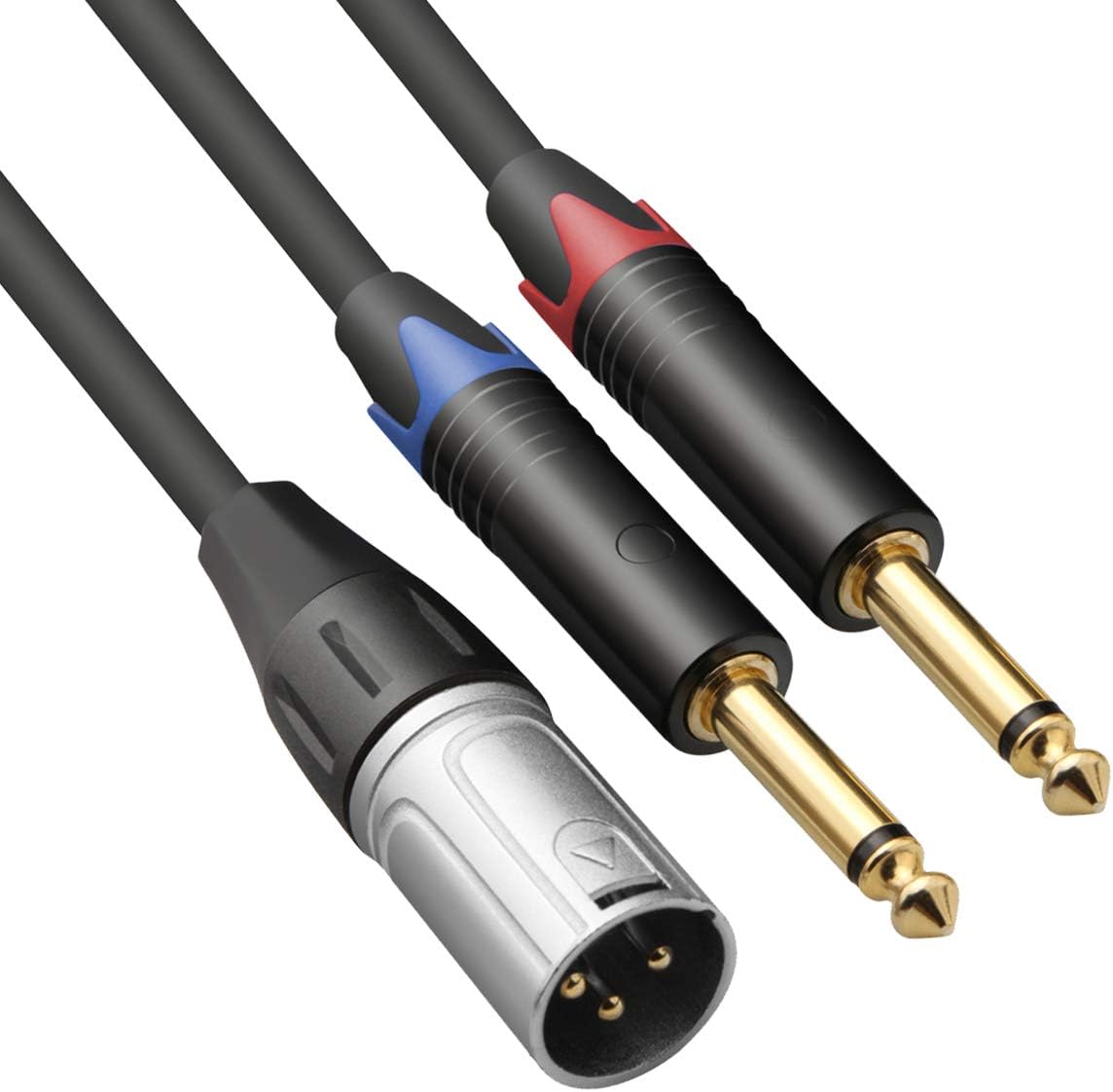 Amazon.com: TISINO Dual 1/4 TS to XLR Y-Splitter Cable, Double 6.35mm ...