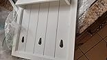 Wooden White Letter Holder Rack With 3 Key Hooks ~ Letter And Key Rack ...