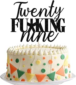 Amazon.com: Qertesl Twenty Fucking Nine Cake Topper, Happy 29th ...