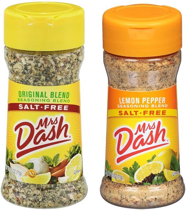 Mrs Dash Salt Free Original Blend and Lemon Pepper Seasoning Blend ...