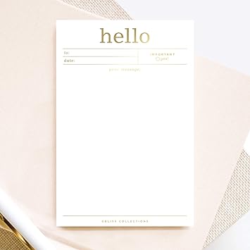Amazon.com: Bliss Collections Gold Foil Desk Notes, 50 Tear-Off ...
