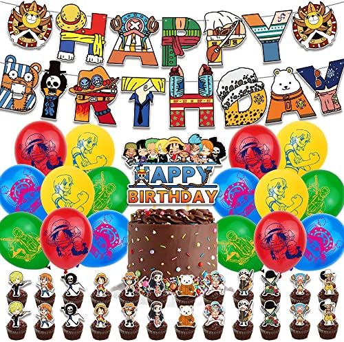 Anime One Piece Birthday Decorations，Luffy Zoro Birthday Party Supplies ...