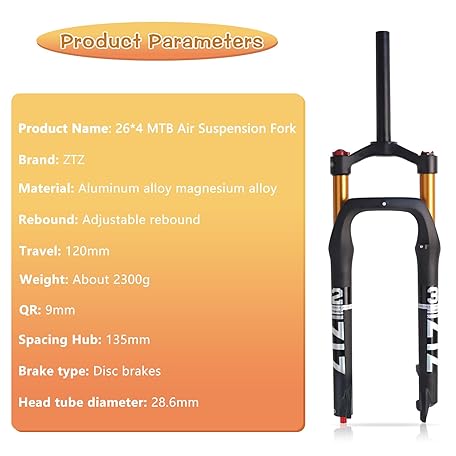 Mua ZTZ 26 * 4.0 inch Fat Tire MTB Air Suspension Fork - Ultralight ...