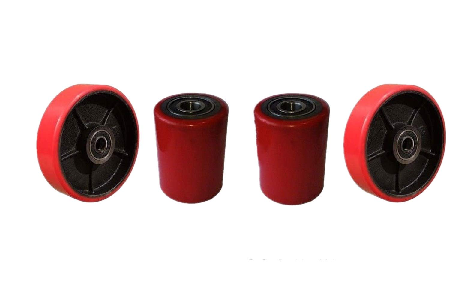 Pallet Jack Replacement Wheel Kit with Sealed Precision Bearings 7"x2 ...