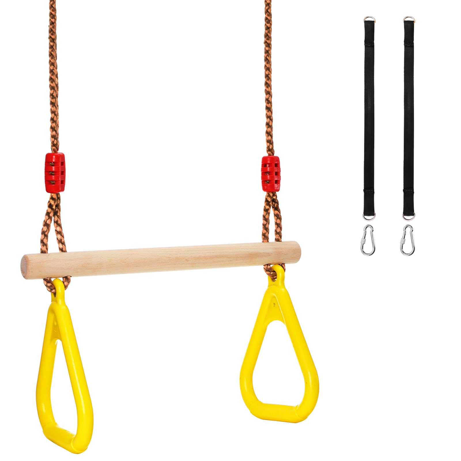 Covzoe Trapeze Bar, 16" Adjustable Height Wooden Swing Set for Kids ...