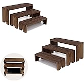 Amazon.com: Yikaroeli Display Wood Risers Wooden Stand 3 Tier Wood ...