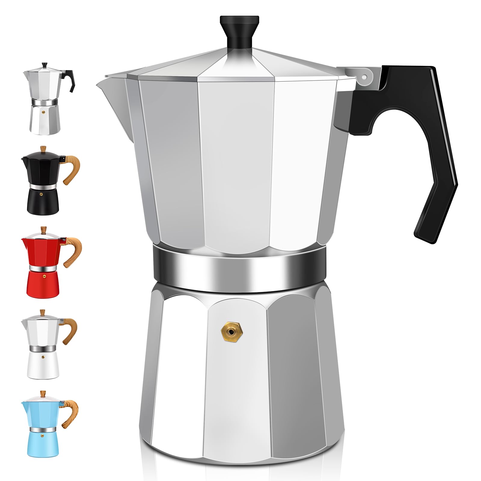 DITOSH 3 Cup Aluminum Espresso Stovetop Moka Pot Express Coffee Maker Percolator Italian Classic ...