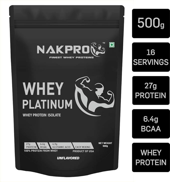 NAKPRO Platinum Whey Protein Isolate 90% (Natural, Raw, Pure ...