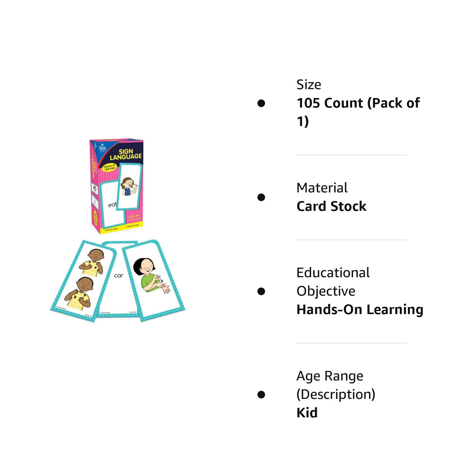 Mua Carson Dellosa 104 American Sign Language Flash Cards for Kids ...