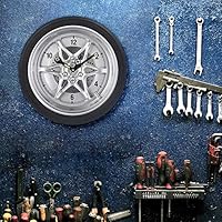 Tire Rim Clock w/ Luminous Wrench | WackyDecor