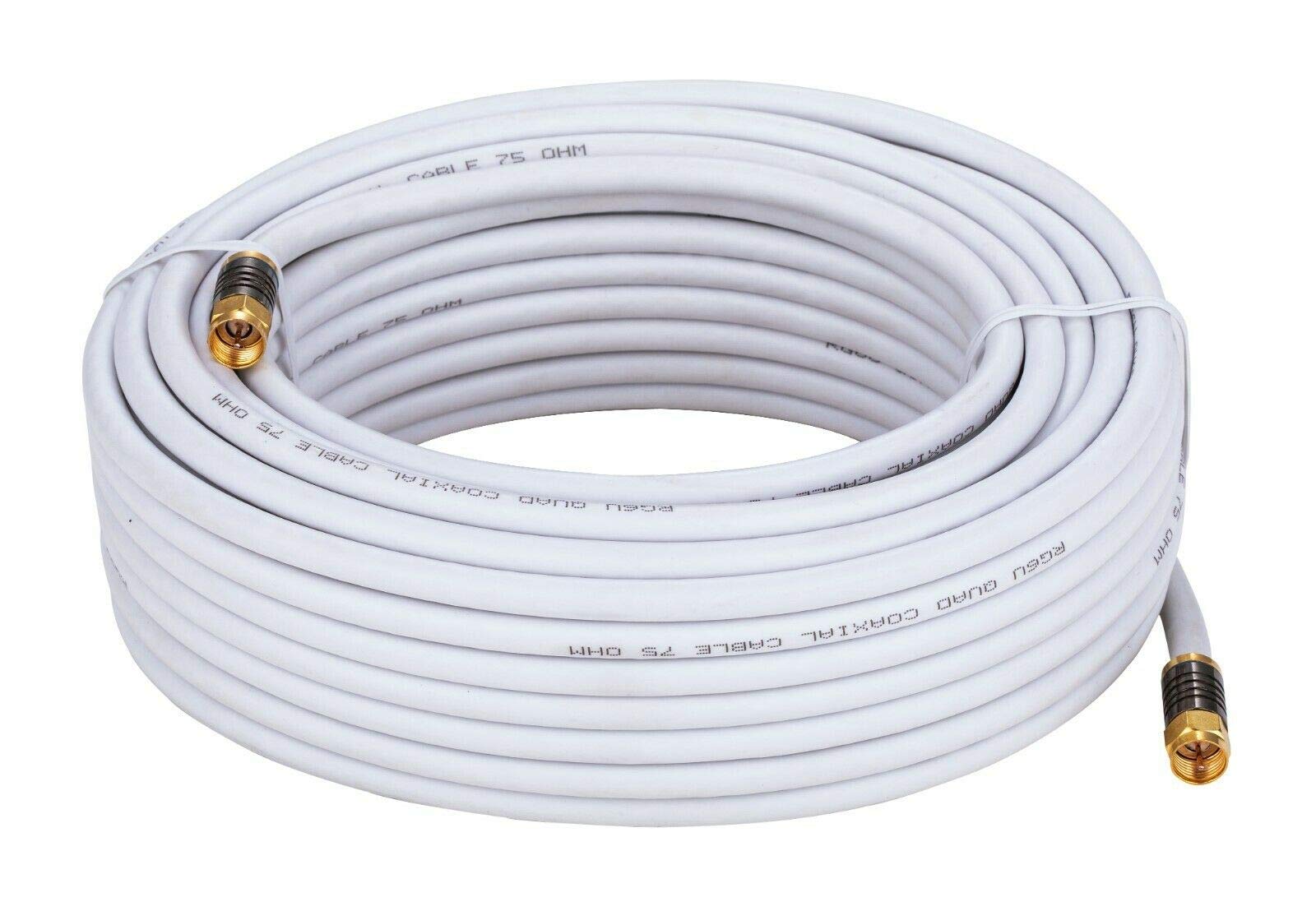 Mua Cables Direct Online 75ft White Quad Shield RG6 Coaxial Cable, F ...